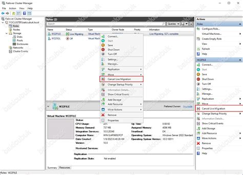 Windows Server 2022 Hyper V Failover Cluster Live Migration Baki Çubuk