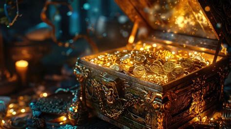 Premium Photo Luxurious Golden Treasure Chest Overflowing With