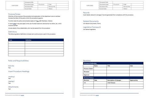 Procedures Template SLSQ Administration Operations Manual