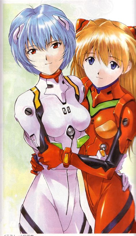 Souryuu Asuka Langley And Ayanami Rei Neon Genesis Evangelion Drawn