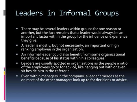 Ppt Informal Groups Powerpoint Presentation Free Download Id 678209
