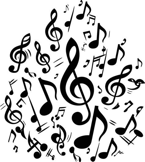 Ai Generated Silhouette Musical Notes Logo Symbol Black Color Only
