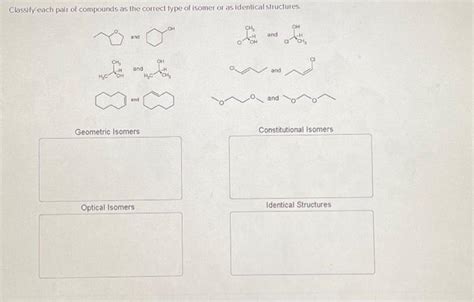 Classify Each Pair Of Compounds As The Correct Type