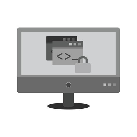 Secure Code Flat Greyscale Icon 15673380 Vector Art At Vecteezy