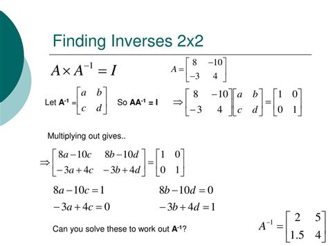 Finding Inverse Matrix 2x2