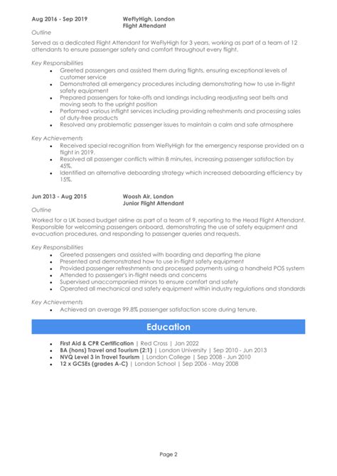 Emirates Cabin Crew Cv Example Guide [get Hired Quick]
