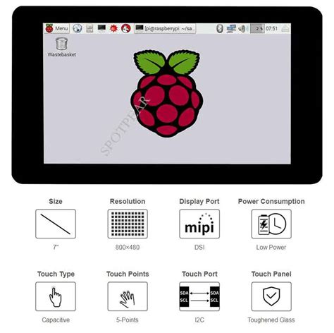 Raspberry Pi 7inch DSI LCD Display MIPI IPS 800x480 Capacitive TouchScreen