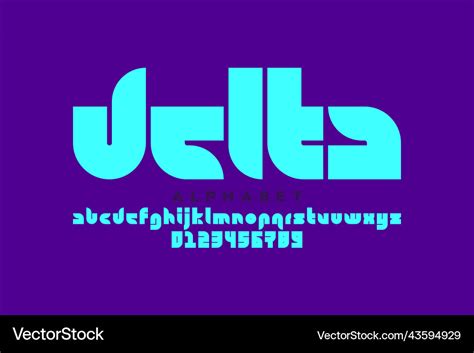 Geometric Modular Font Royalty Free Vector Image