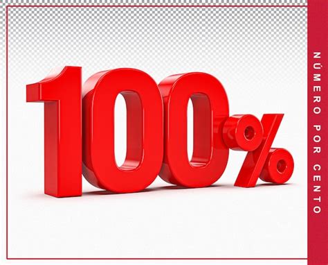 Premium Psd 3d Number 100 Percentage Red