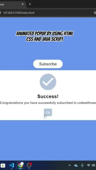 Animated Popup By Using Html Css And Javascript Full Video Available