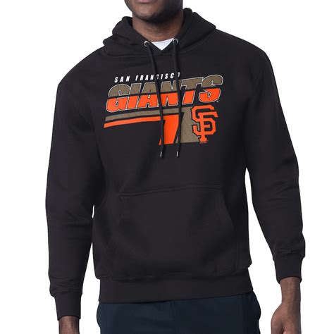 Mens San Francisco Giants Starter Black Logo Push Graphic Hoodie