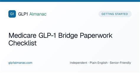 Medicare Glp 1 Bridge Paperwork Checklist Glp1 Almanac
