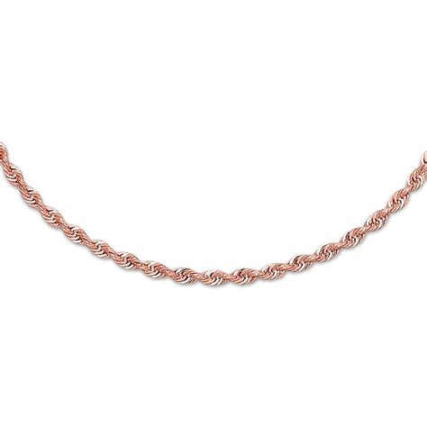 Rope Necklace Semi Solid 14k Rose Gold 24 Kay