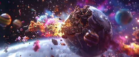 A Chocolate Meteorite Crashes Into A Candy Coated Planet Deliciousness Sweetness Wonderful