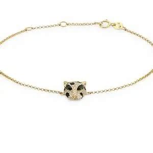 Effy Jewelry Effy 4k Yellow Gold Black Diamond Tsavorite Panther