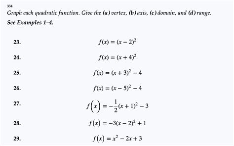 solved graph each quadratic function give the a vertex
