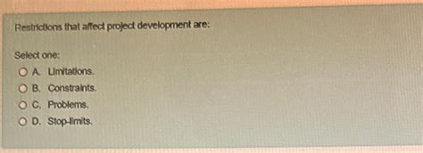 solved restrictions that affect project development