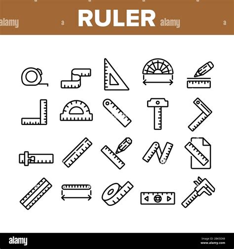 Ruler Measuring Tool Collection Icons Set Vector Stock Vector Image And Art Alamy