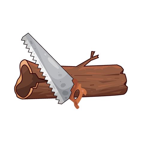 Illustration Of Cutting Wood Using A Saw 54226506 Vector Art At Vecteezy