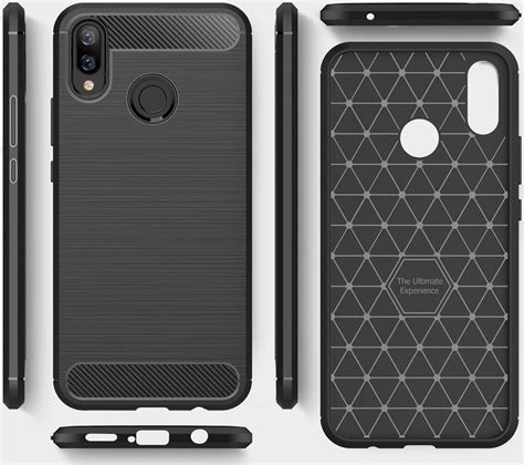 Huawei P Smart Plus Geborsteld Tpu Hoesje Zwart Gsmpunt