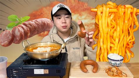 라면이 요리가 되는 과정 ️ 열라면 순두부 킬바사 소시지 먹방 Korean Spicy Noodles Real Sound
