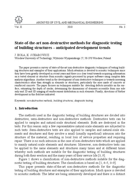 Pdf Non Destructive Methods For Diagnostic Testings Of Building Structures Dokumen Tips