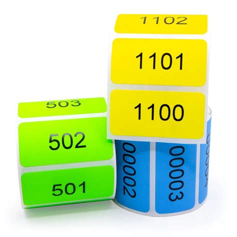 Custom Color Coded Consecutively Numbered Labels 2 X 1 Free Shipping
