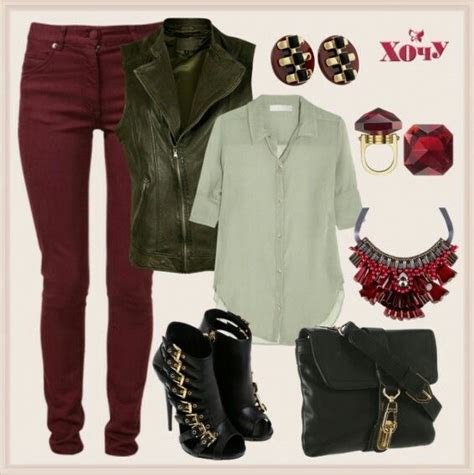 Burgundy fashion combination | Fashion, Burgundy fashion, Style
