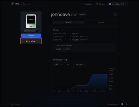 Manage RNS Names Ronin Docs