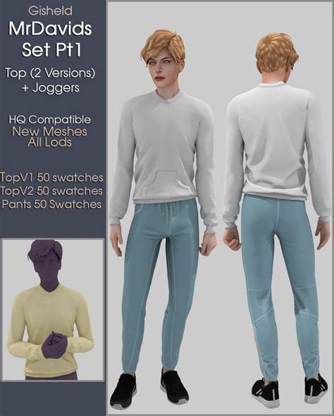 MrDavids Set Pt1 Gisheld Sims 4 Sims 4 Clothing Mens Outfits