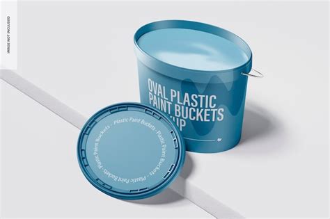 타원형 플라스틱 페인트 통 모형 열림 무료 Psd 파일