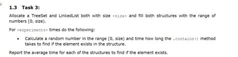 Solved 13 Task 3 Allocate A Treeset And Linkedlist Both