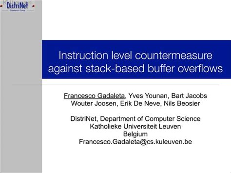 Instruction-level countermeasure against buffer overflow attacks | PDF