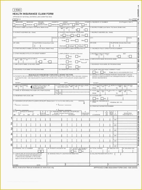 Cms 1500 Form Printable Free Printable Forms