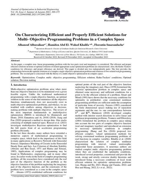 On Characterizing Efficient And Properly Efficient Solutions For Multi