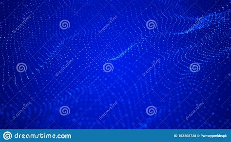 Wave 3d Wave Of Particles Abstract Blue Geometric Background Big Data Visualization Data