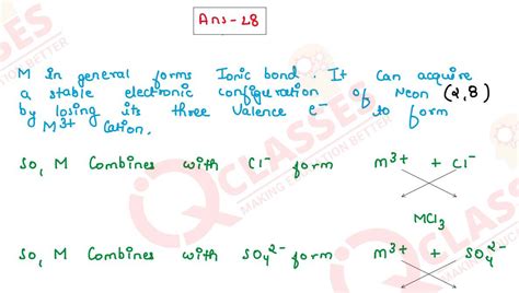An Element M With Electronic Configuration 2 8 3 Combines Separately With Cl SO4 2 Anions