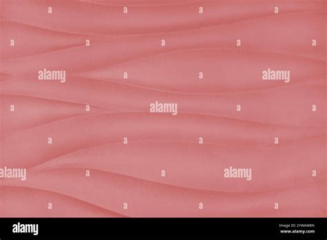 Plaster Wall With Volumetric Relief Surface Wavy Form Pattern Red