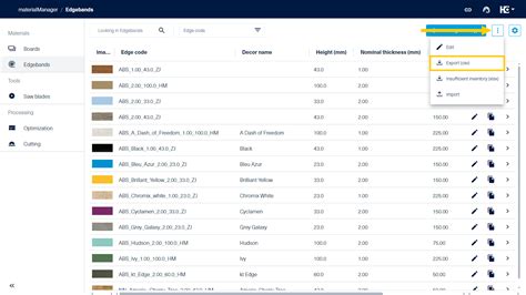 Export Material Data Homag Docs