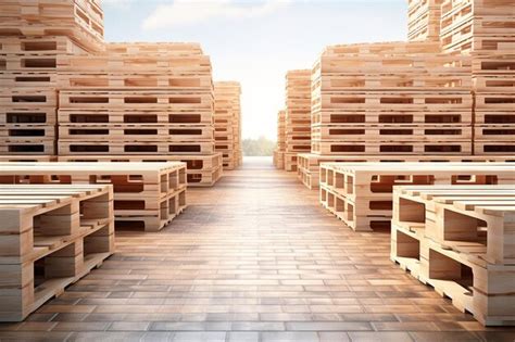 Premium Photo Rows Of Empty Pallets Awaiting Their Load