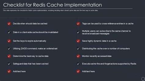 Checklist For Redis Cache Implementation PowerPoint Presentation And Slides PPT Sample SlideTeam