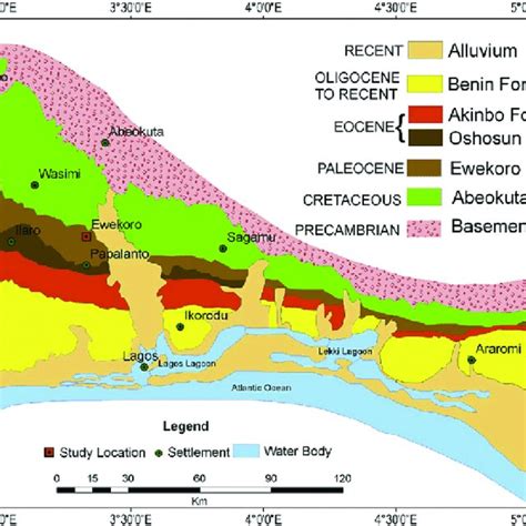 Geological Map Of The Dahomey Basin After Billman 1976 Download Scientific Diagram