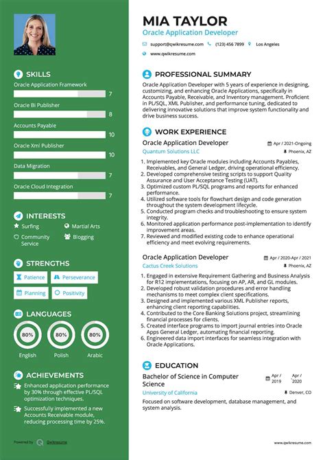 10 Oracle Application Developer Resume Samples And Templates For 2025