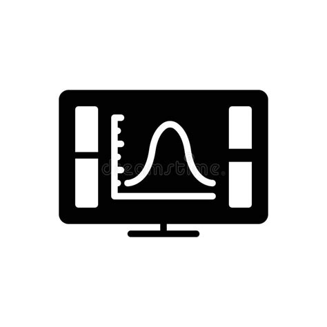 Black Solid Icon For Curve Graph And Market Stock Vector Illustration Of Silhouette Solid