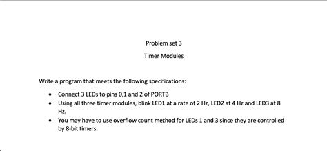 Embedded System Timer Modules Write A Program That Chegg Com