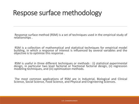 optimization techniques in formulation development response surface
