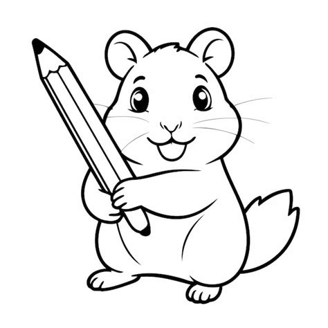 Diseño Sencillo De La Portada Del Libro De Colorear Hamster Vector Premium