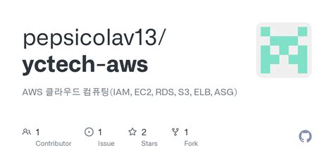 GitHub pepsicolav13 yctech aws AWS 클라우드 컴퓨팅 IAM EC2 RDS S3 ELB ASG