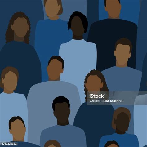 흑인의 삶은 중요합니다 항의하는 사람들의 군중 인종 평등 사회적 이슈 플랫 벡터 일러스트레이션 다크 원활 패턴 인종차별에 대한 스톡 벡터 아트 및 기타 이미지 Istock