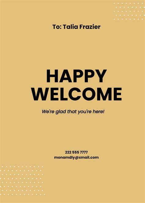 Free Welcome Templates To Customize Online